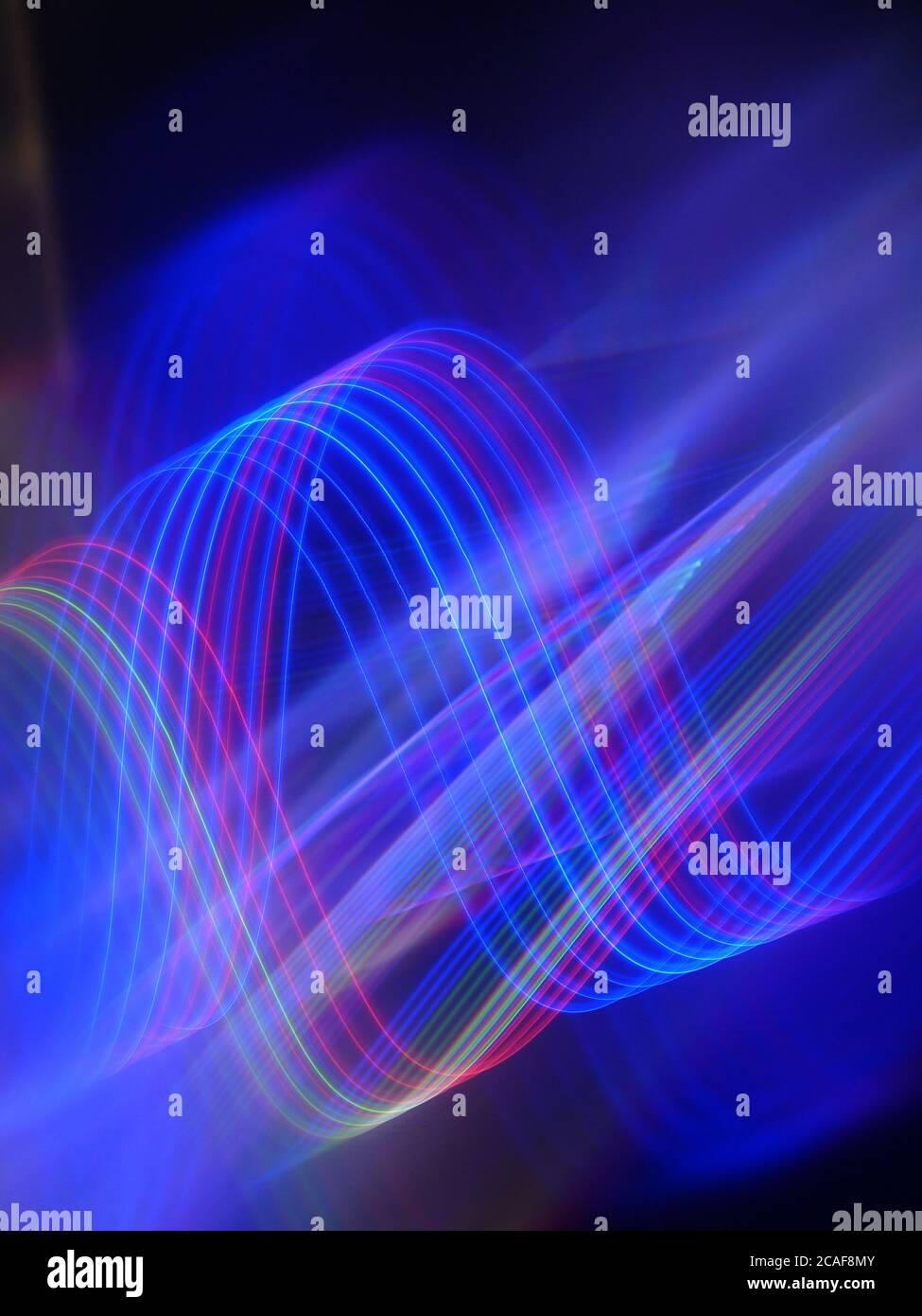 Illustration of bright threads, sliding and bending forms, with high ...