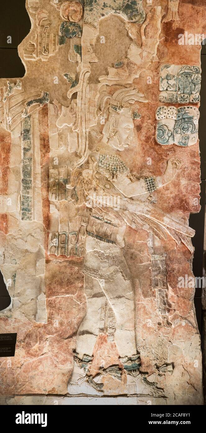 A stucco tablet from Temple XIX showing U Pacal K'inich. 8th Century ...