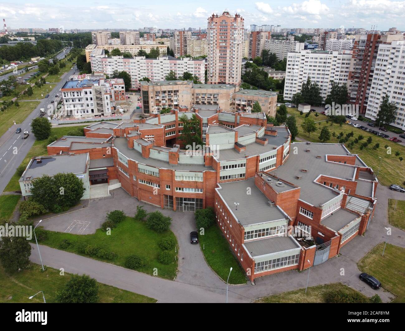 a view of the educational institution from a height, aerial photography ...