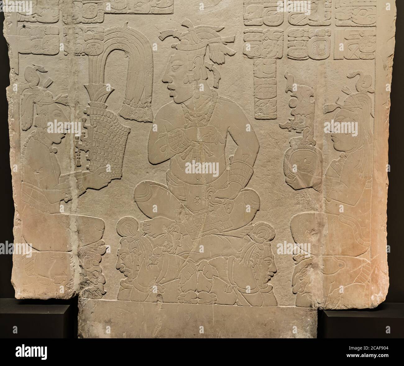 The Tablet of the Slaves from the Mayan ruins of Palenque, Mexico ...