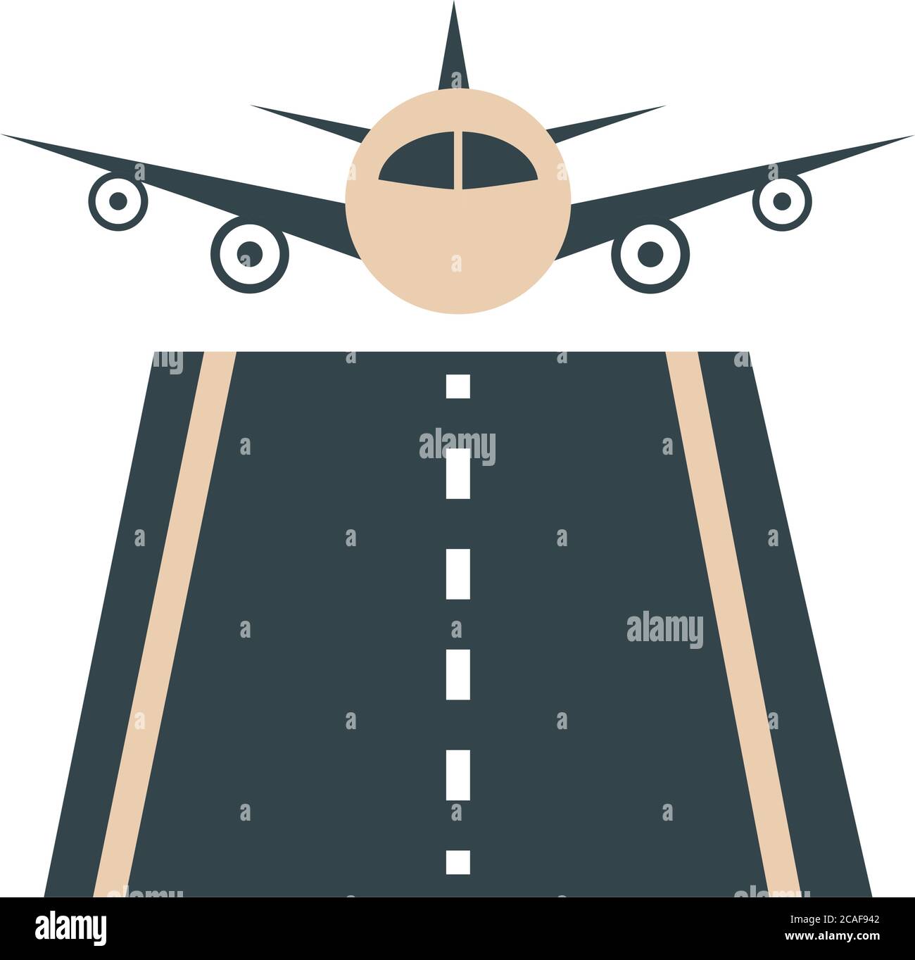 Airplane runway front view Stock Vector Images - Alamy