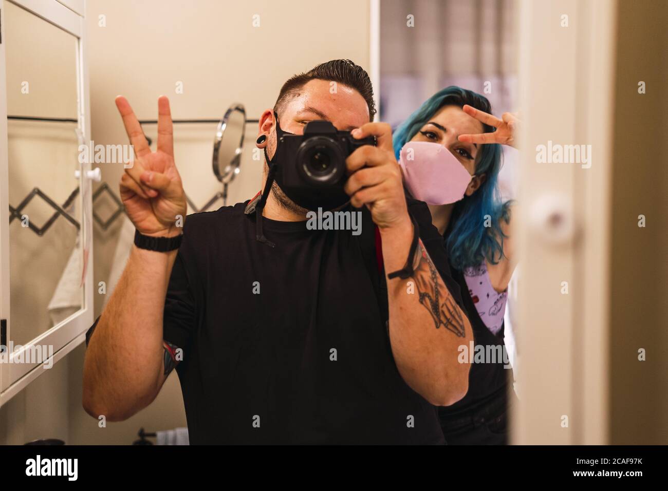 Peace Sign Mirror Selfie