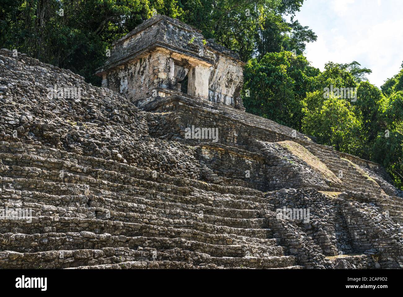 The Temple of the Skull, or Temple XII, in the ruins of the Mayan city ...