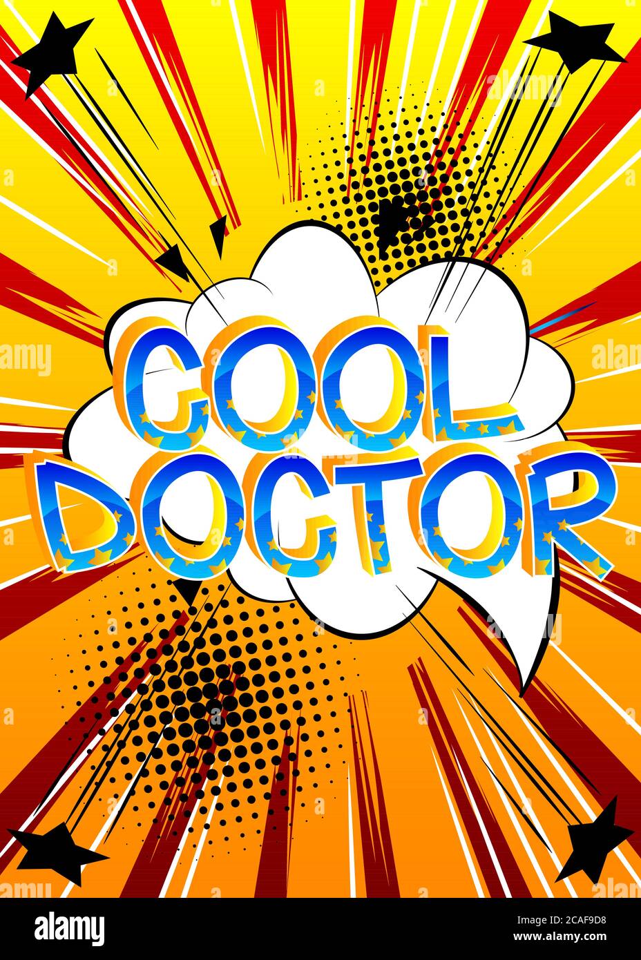 Cool Doctor Comic book style cartoon words on abstract comics ...