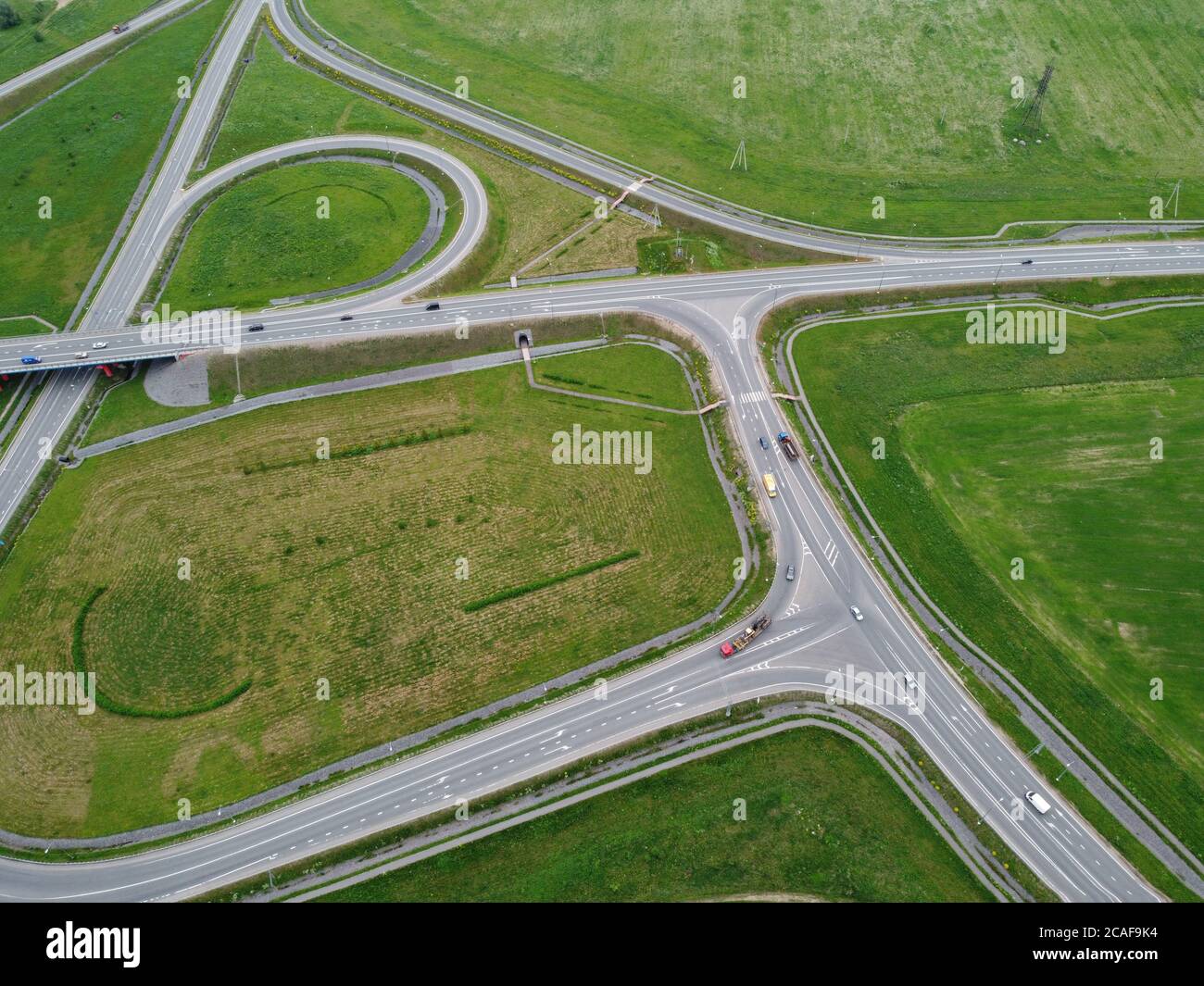 Aerial view green car hi-res stock photography and images - Alamy