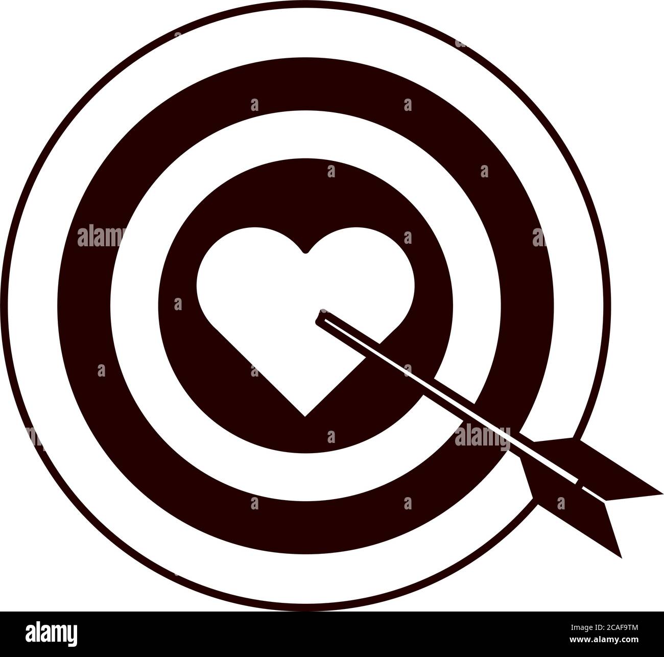 target arrow love heart romantic passion linear style icon vector ...