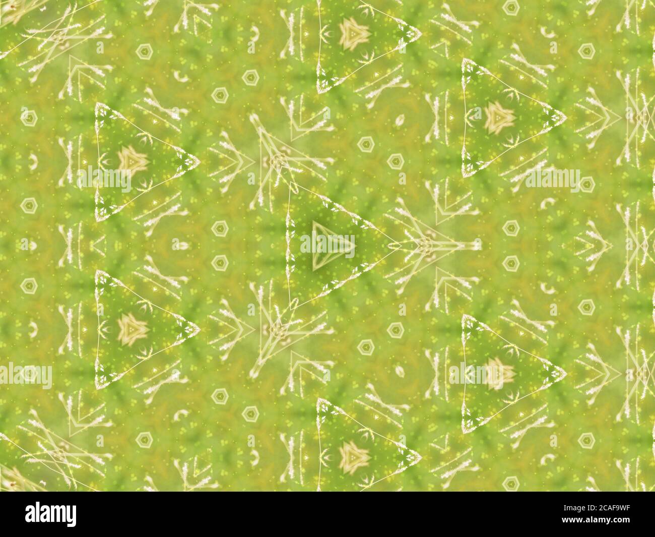 Colorful wallpaper in green colors and triangular-shaped patterns Stock ...