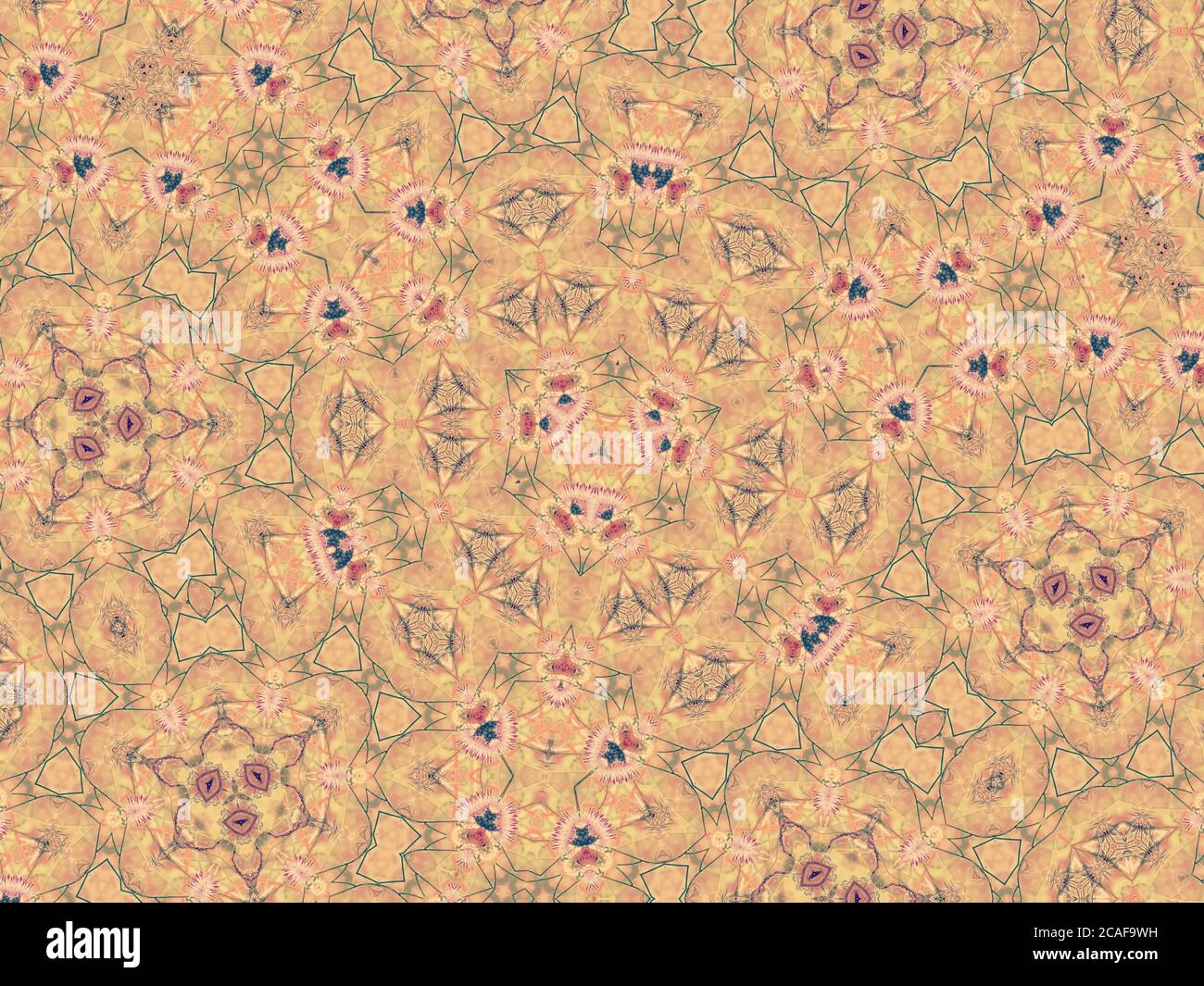 Colorful wallpaper in cream colors and triangular-shaped patterns Stock ...