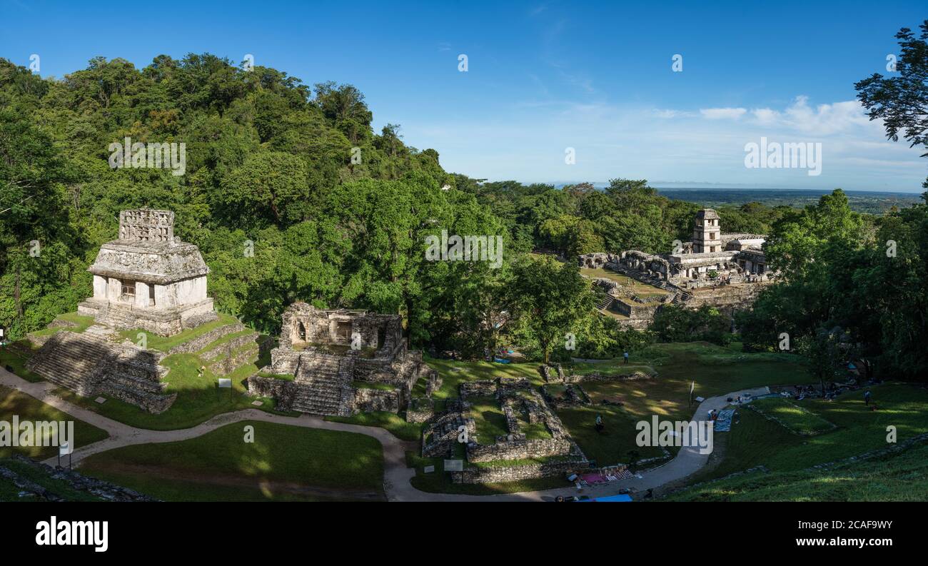 The Temple of the Sun with Temple XIV at right in the ruins of the ...