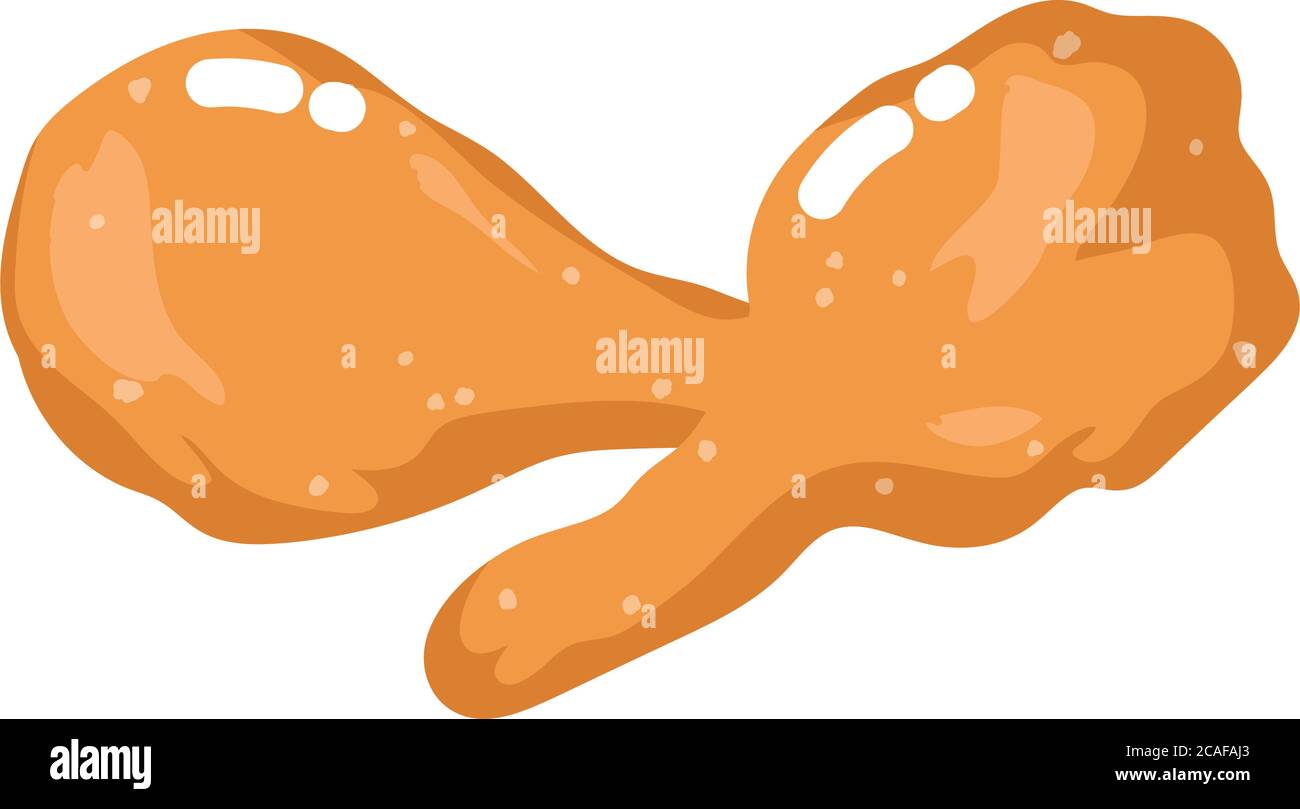 fast food breaded chicken cartoon isolated icon white background bright ...