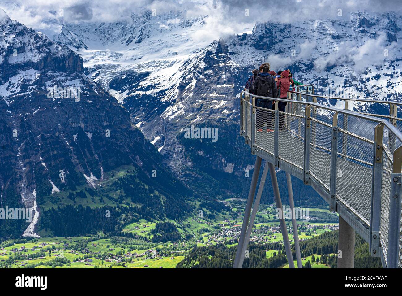 The observation deck at Grindelwald First Stock Photo - Alamy