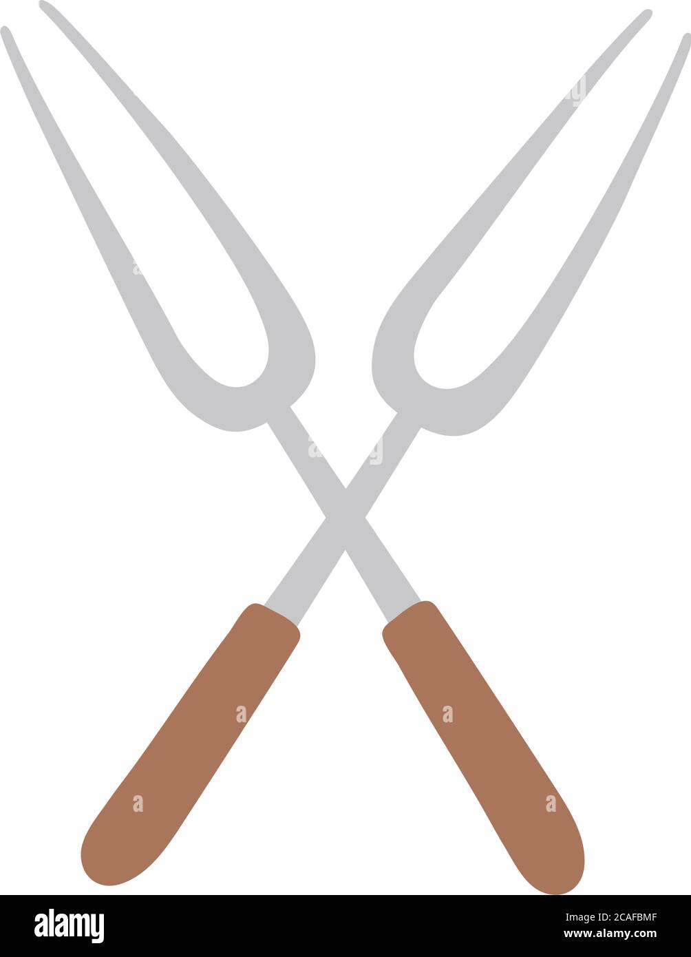crossed forks kitchen utensil steel isolated icon design white ...