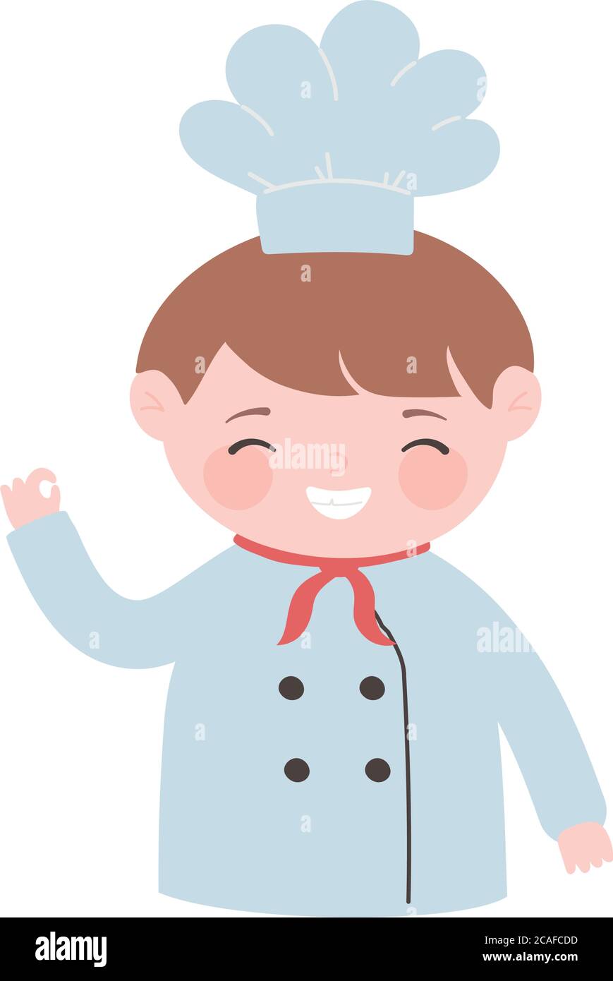 chef boy with uniform cartoon character isolated icon design vector ...