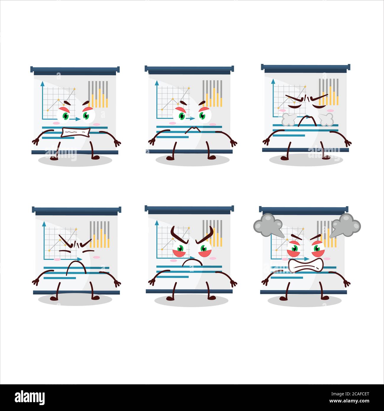 Business presentation cartoon character with various angry expressions ...