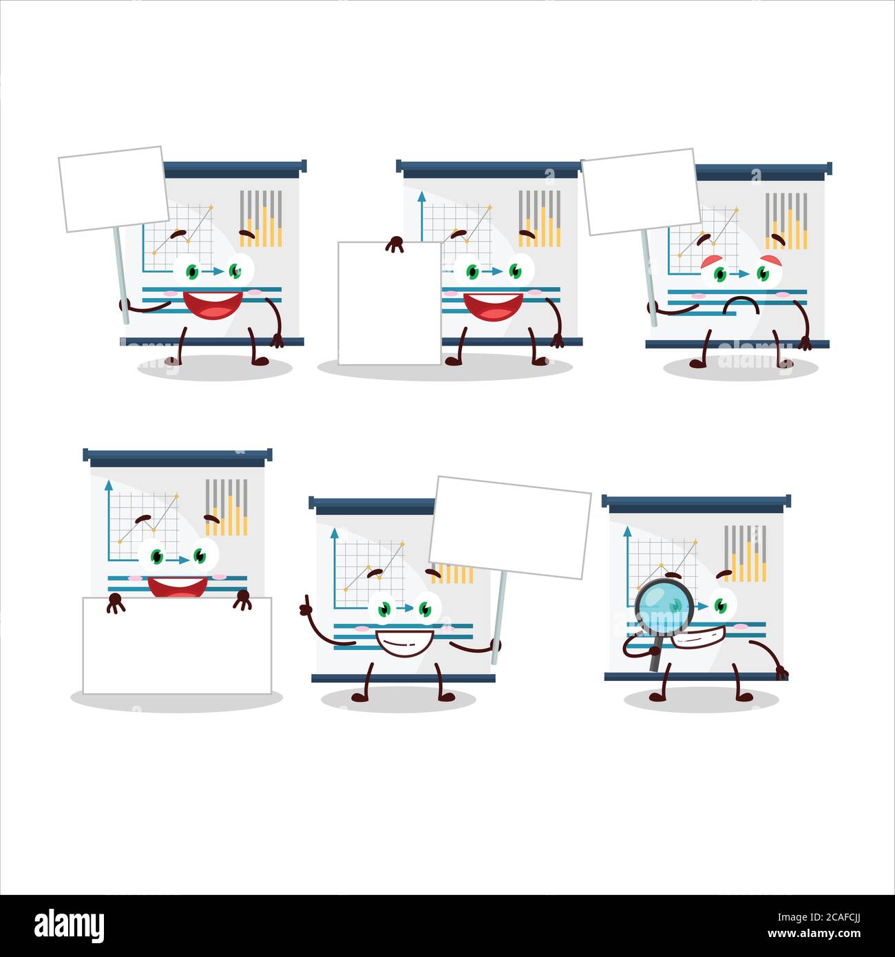 Business presentation cartoon character bring information board Stock ...