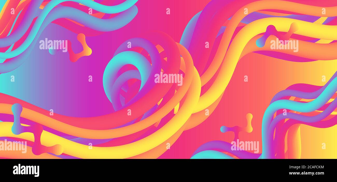 Fluid rainbow wave flow modern design party colorful background. vector ...