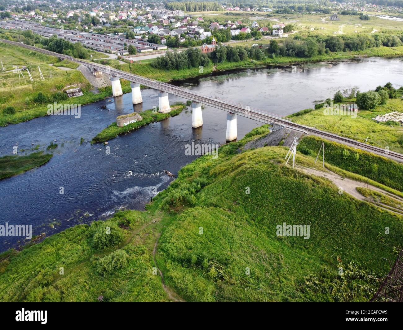 railway bridge over the river Stock Photo - Alamy