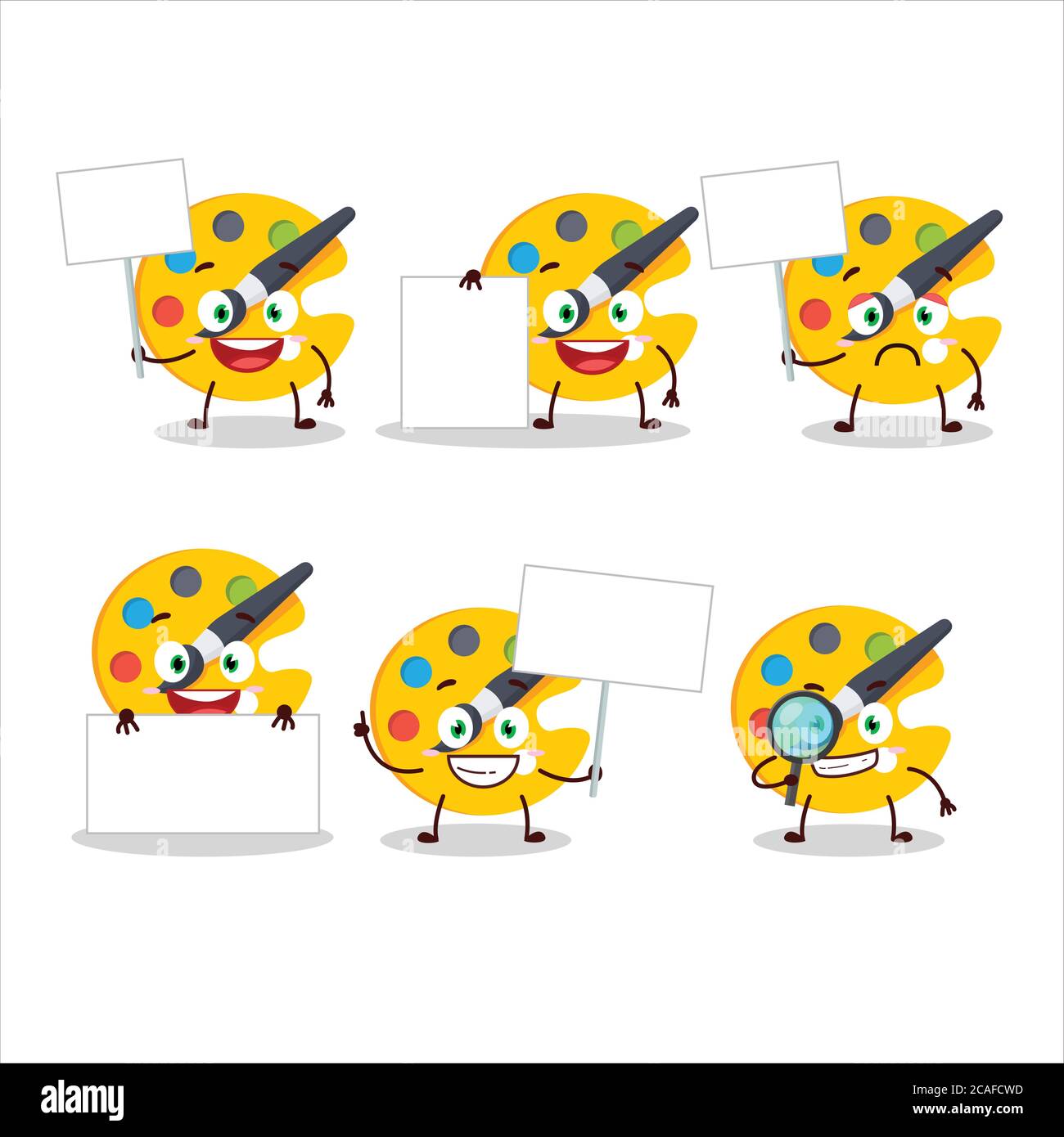 Color palette cartoon character bring information board Stock Vector ...