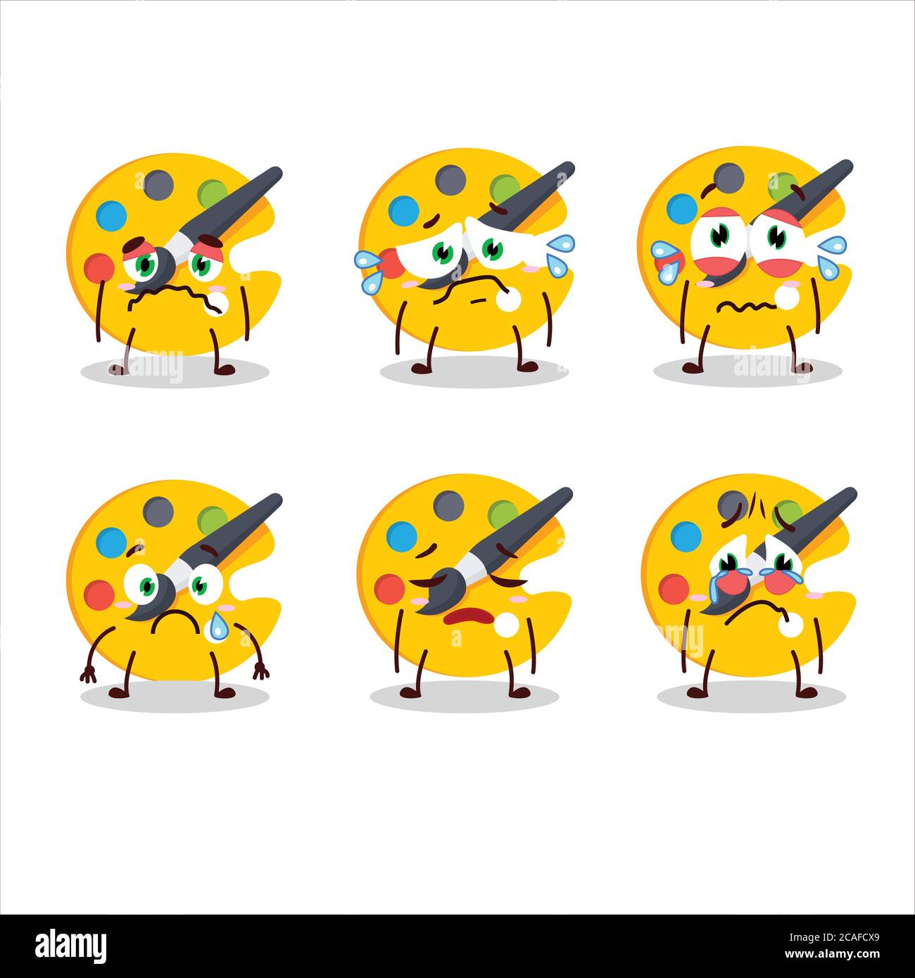 Color palette cartoon character with sad expression Stock Vector Image ...