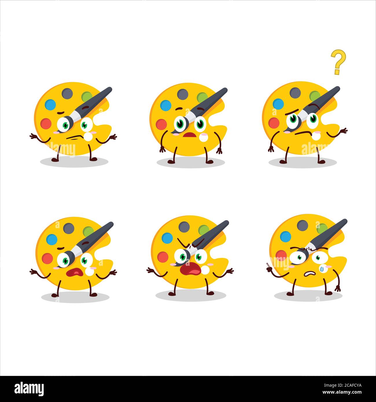 Cartoon character of color palette with what expression Stock Vector ...