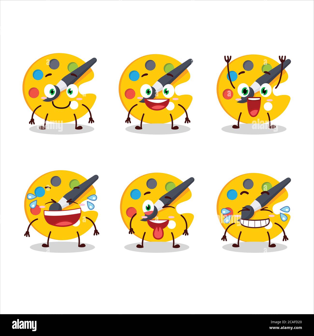 Cartoon character of color palette with smile expression Stock Vector ...