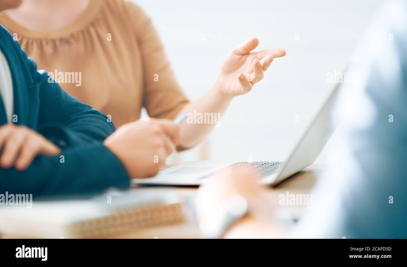 Working day in office. Collaborative teamwork Stock Photo - Alamy
