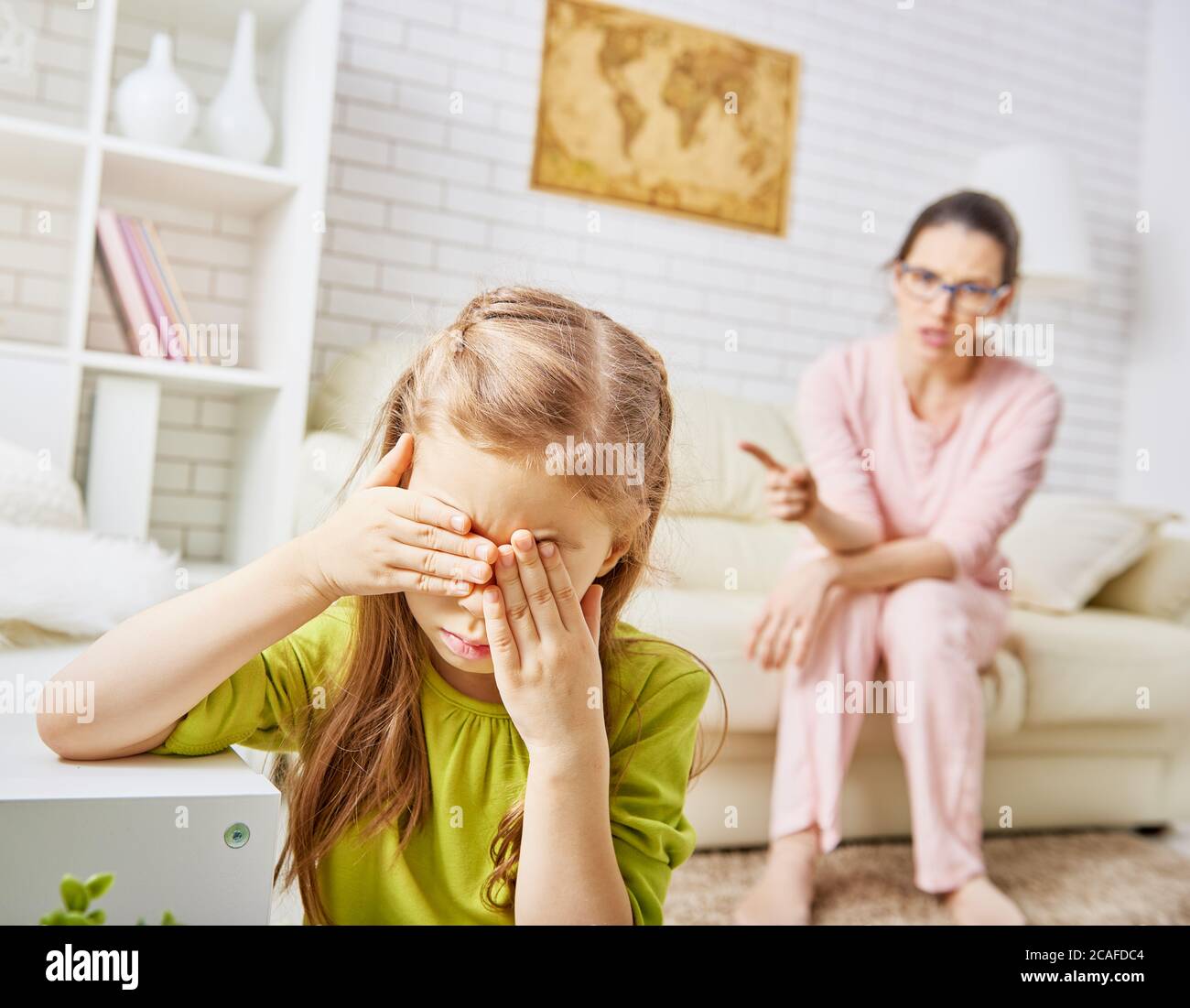 mother scolds her child girl Stock Photo - Alamy
