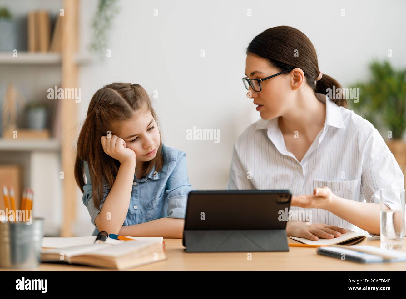 Teacher, desk, unhappy hi-res stock photography and images - Alamy
