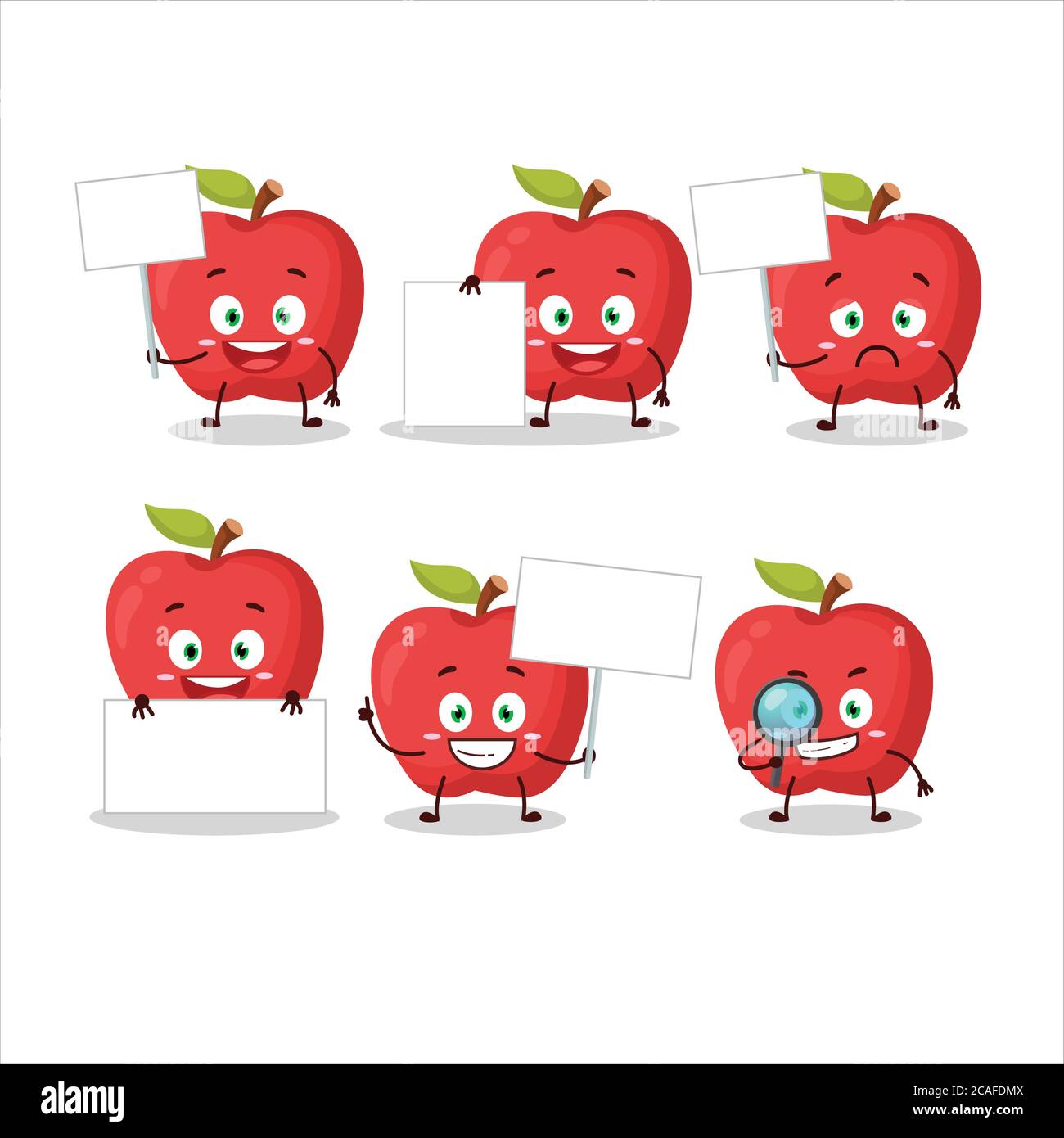 Apple cartoon in character bring information board Stock Vector Image ...