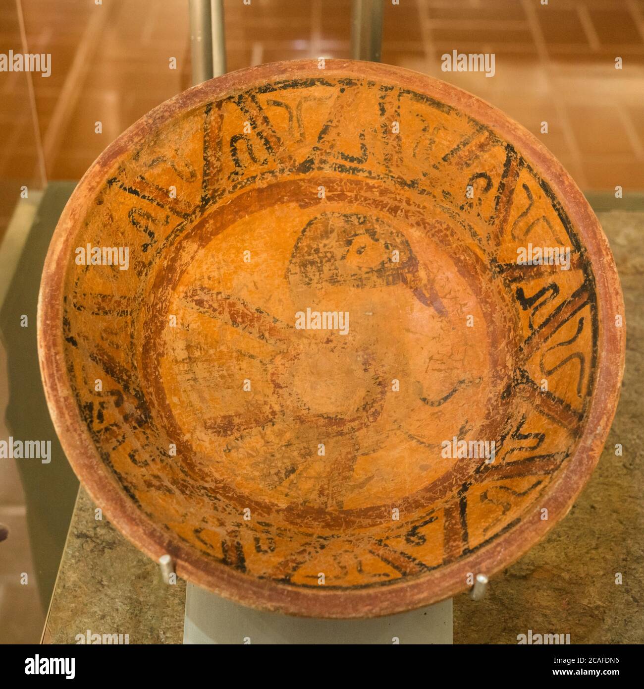 Ceramic bowl from the Mayan ruins of Palenque, Mexico. Palenque Site ...