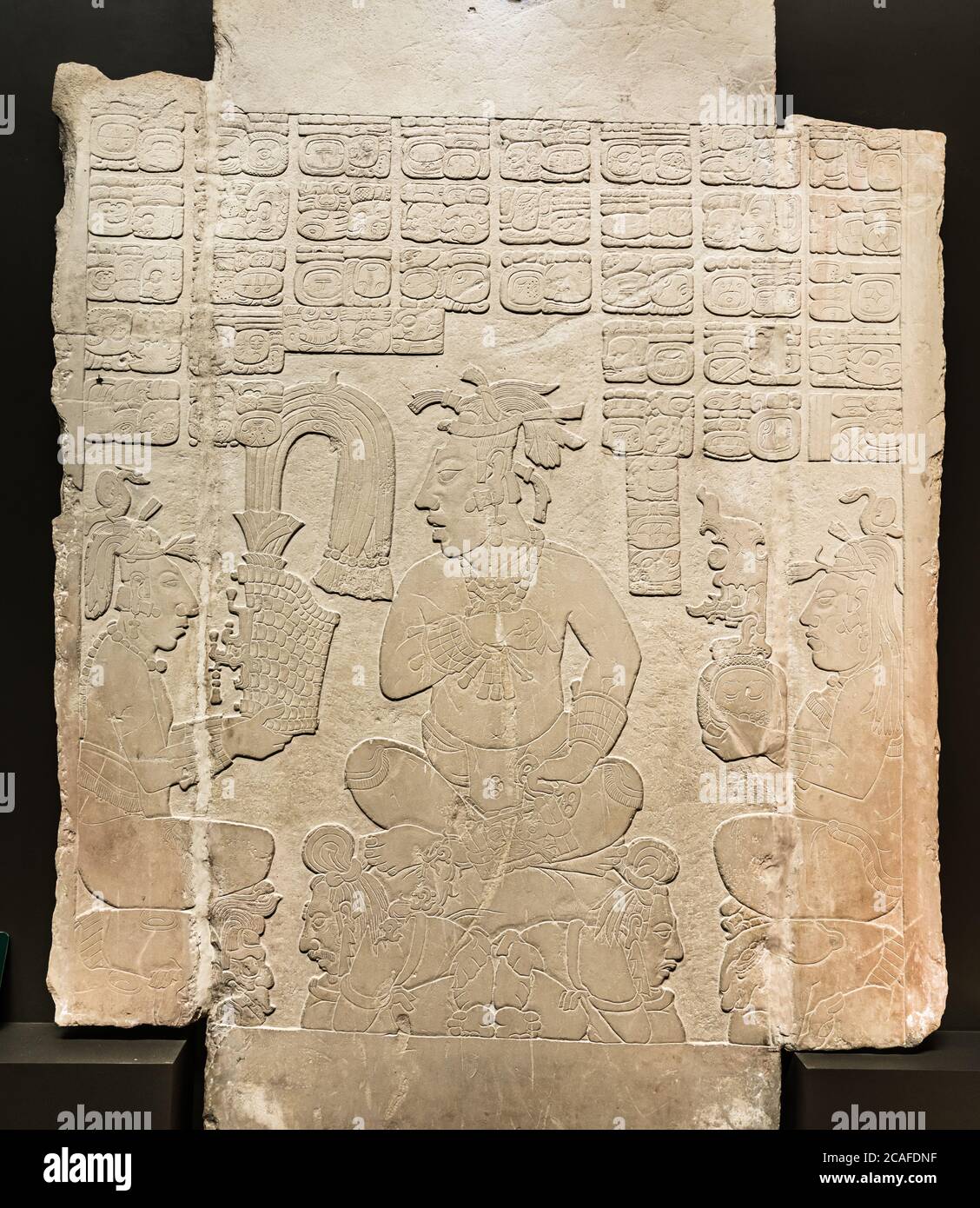 The Tablet of the Slaves from the Mayan ruins of Palenque, Mexico ...