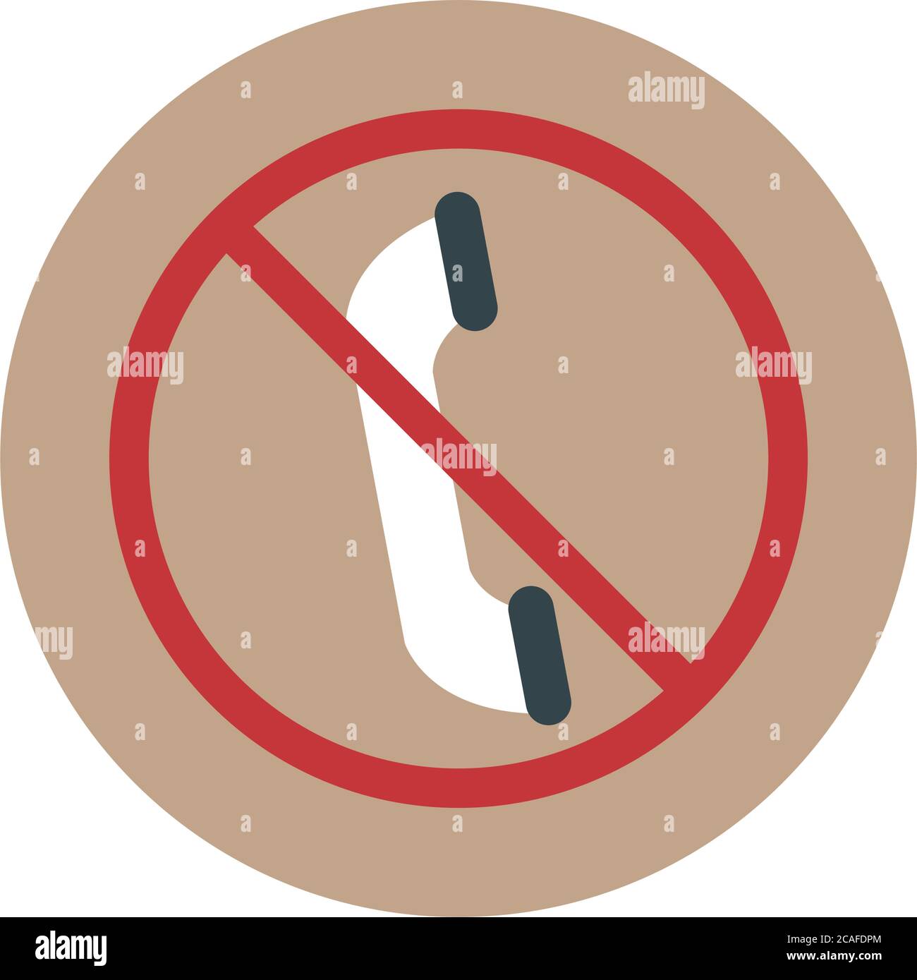 warning sign talking on the phone is prohibited block and flat style ...