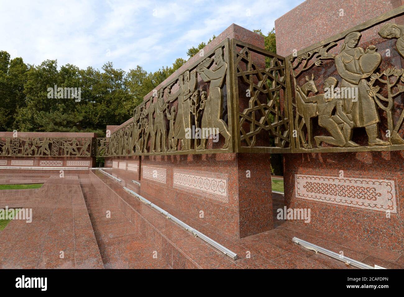 Bronze reliefs in the granite Earthquake Memorial in Tashkent ...