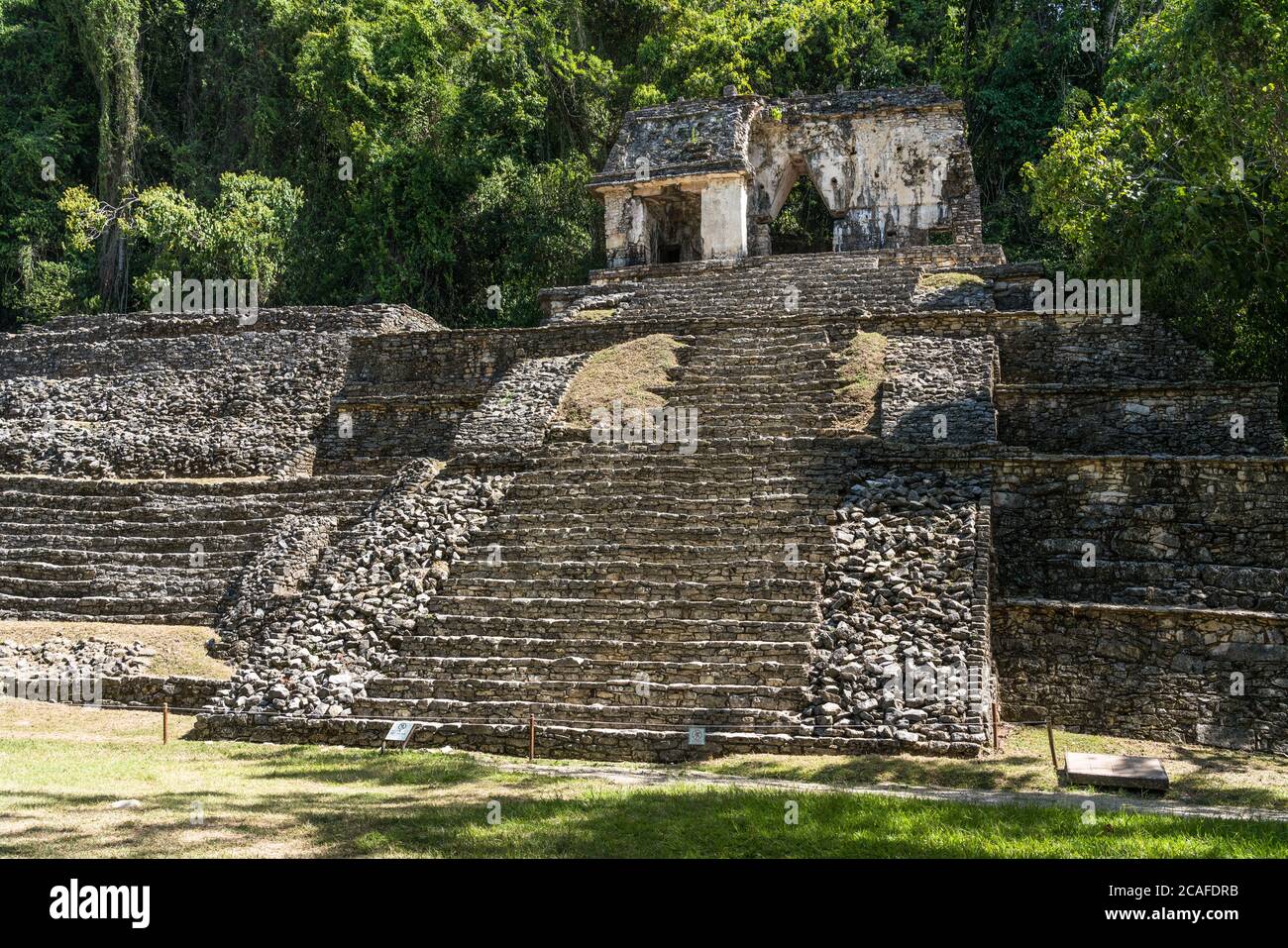 The Temple of the Skull, or Temple XII, in the ruins of the Mayan city ...