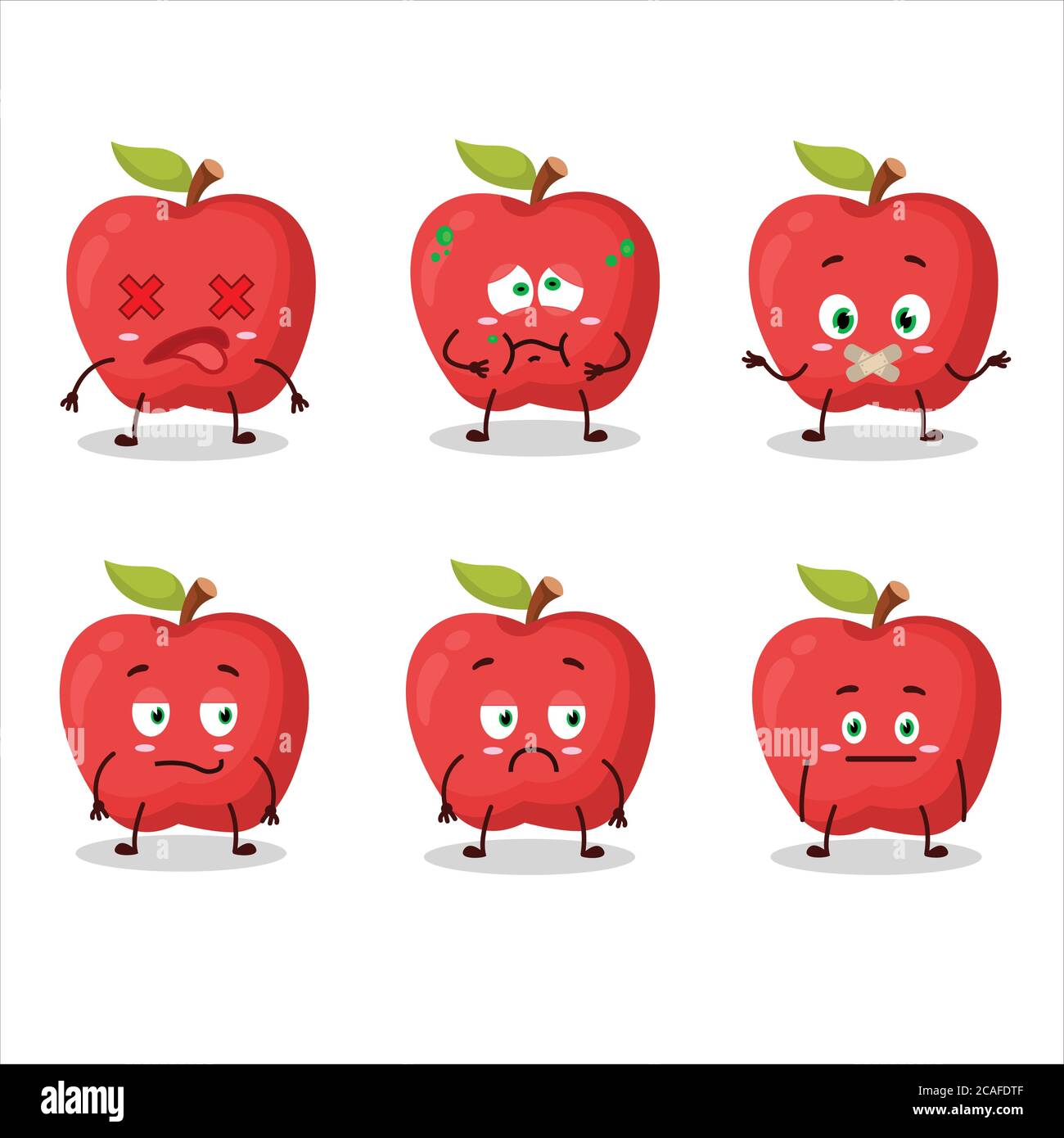 Apple cartoon in character with nope expression Stock Vector Image ...
