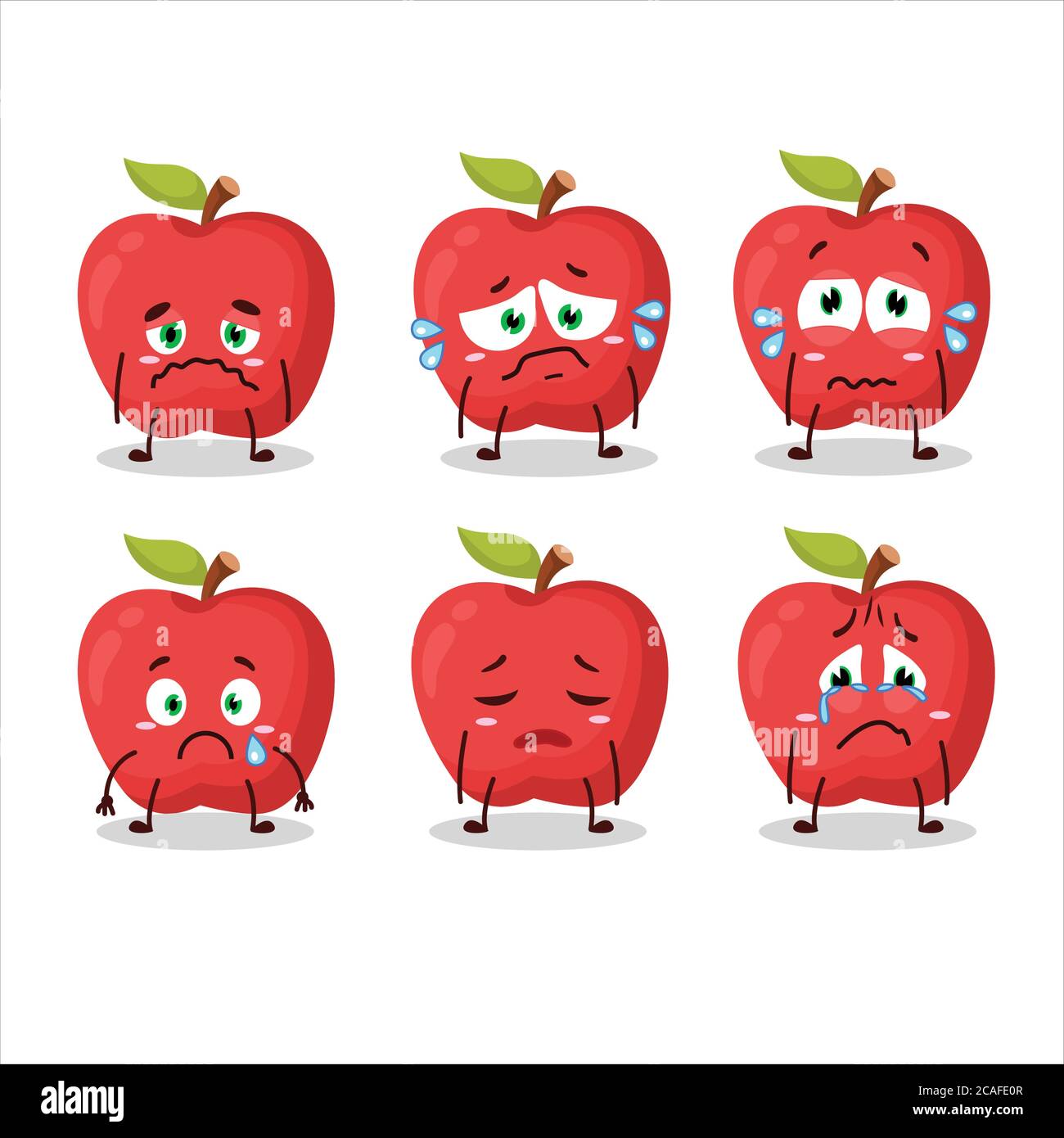Apple cartoon in character with sad expression Stock Vector Image & Art ...