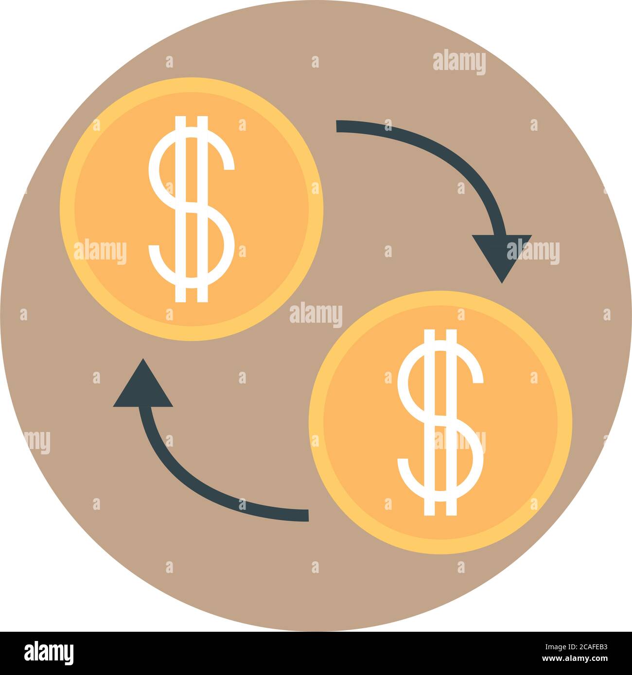 exchange money dollar financial business block and flat style icon ...