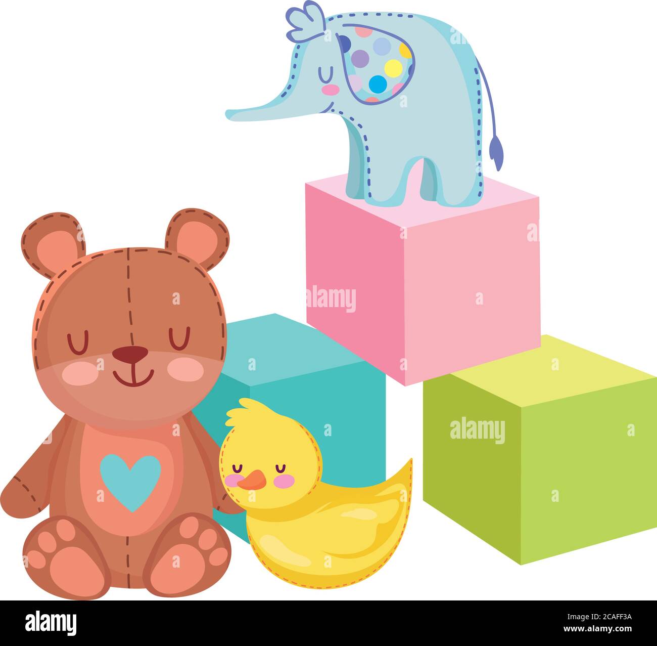 toys object for small kids to play cartoon, duck elephant teddy bear ...