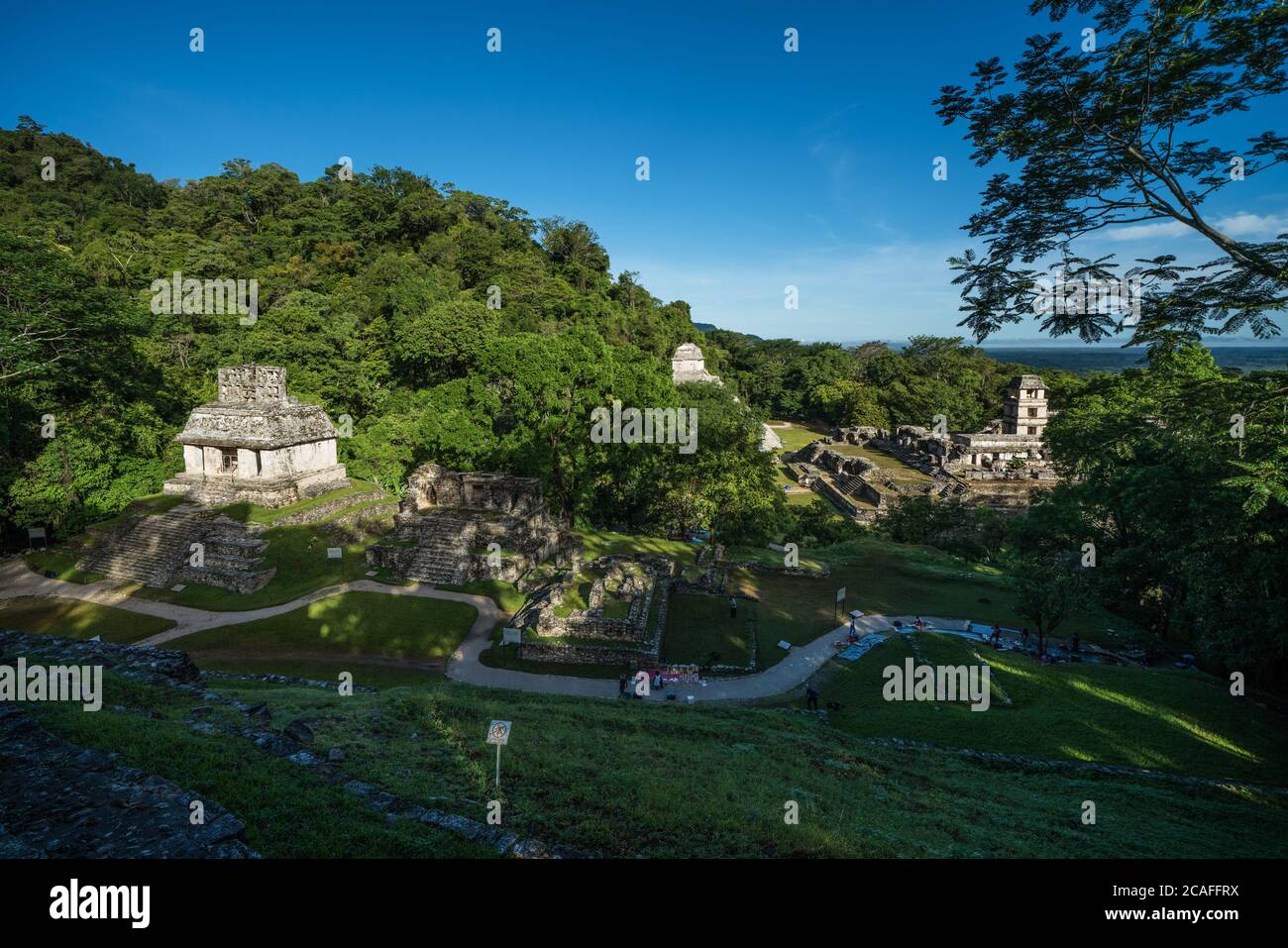 The Temple of the Sun with Temple XIV at right in the ruins of the ...