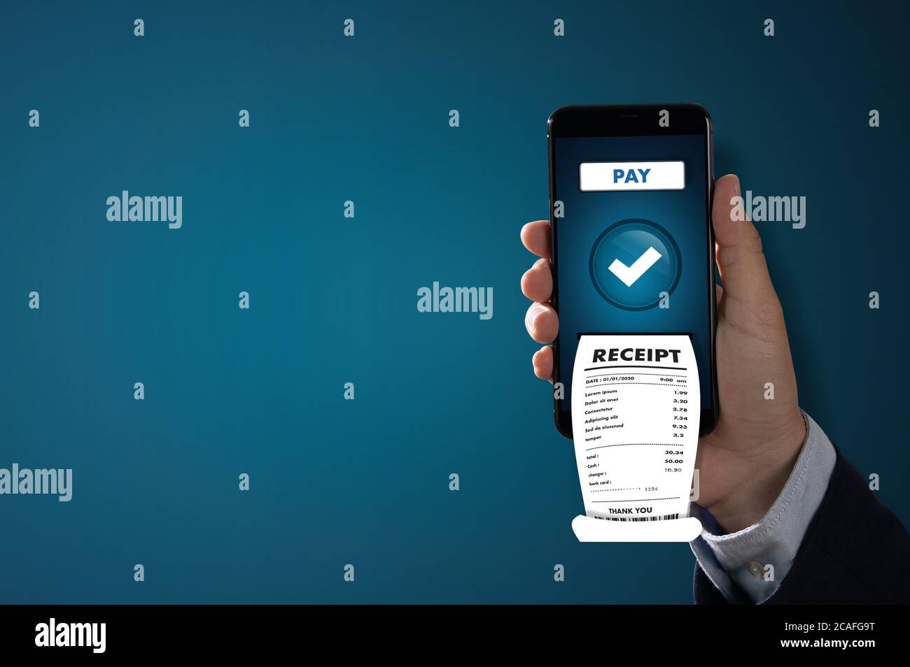 man Online Payment with Mobile Phone Pay with Card Design Concept Stock ...