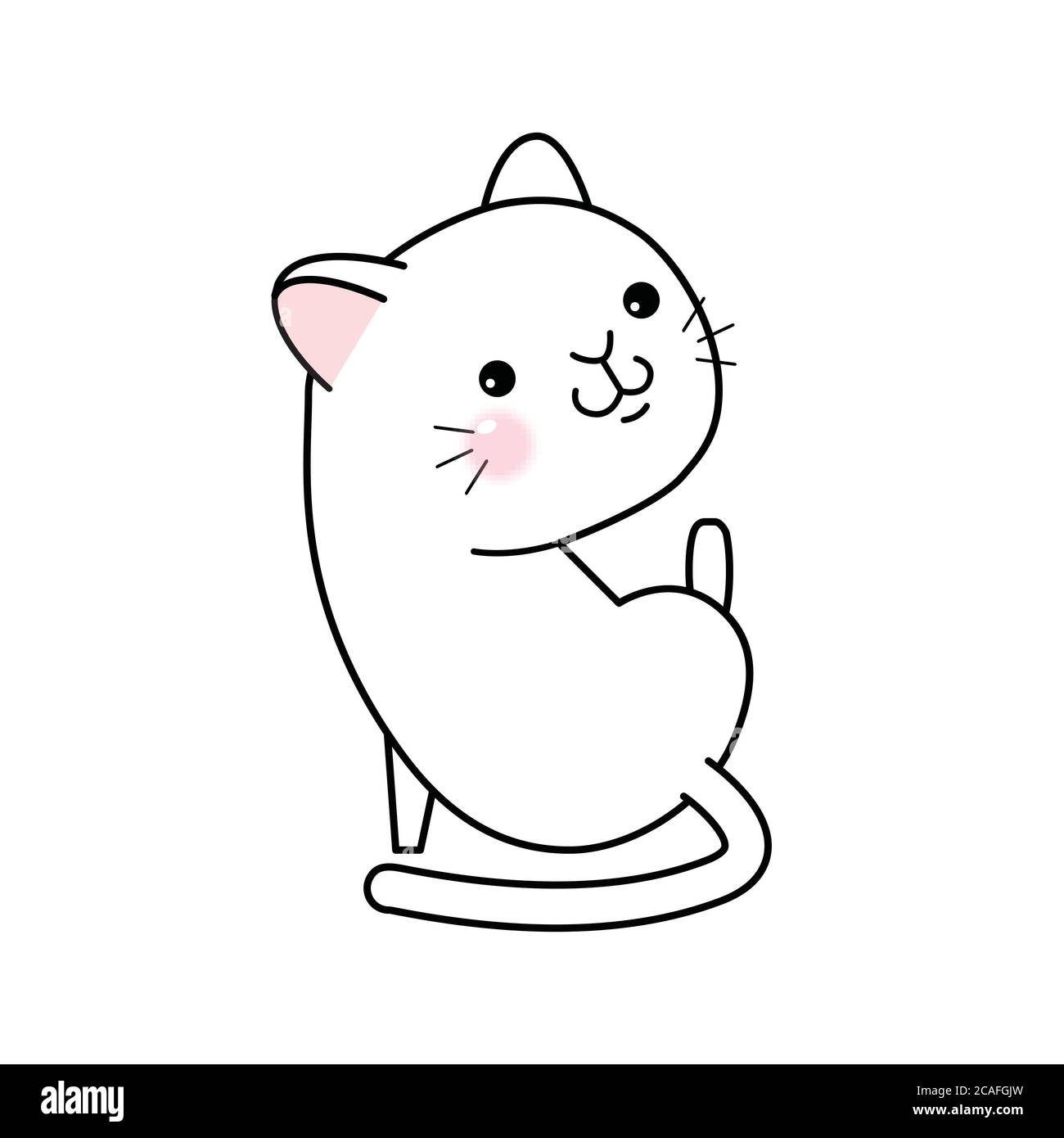 Funny and cute cartoon cat, Vector illustration Stock Vector Image ...