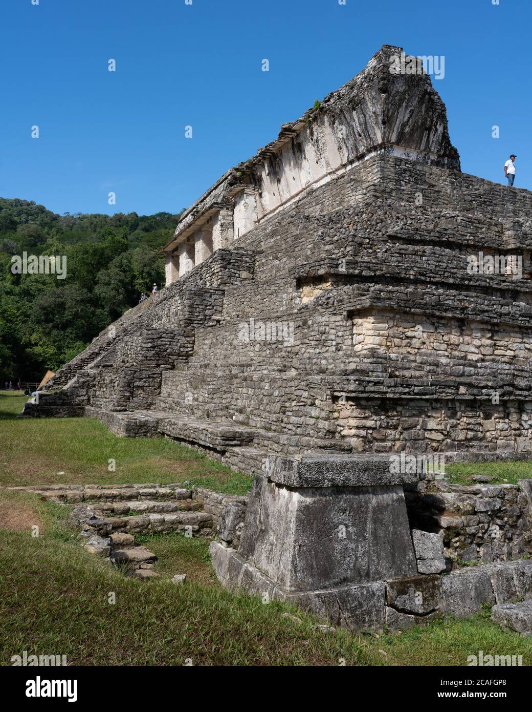 The Palace in the ruins of the Mayan city of Palenque, Palenque ...