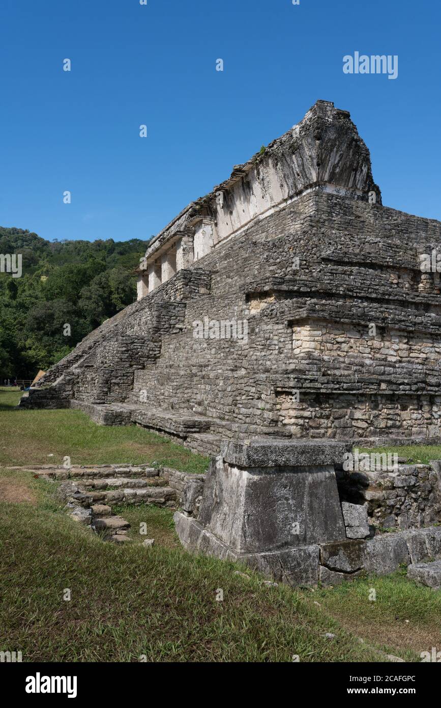 The Palace in the ruins of the Mayan city of Palenque, Palenque ...