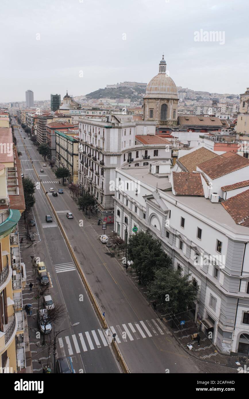 Vertical shot of an aerial city view of Naples, Italy Stock Photo - Alamy