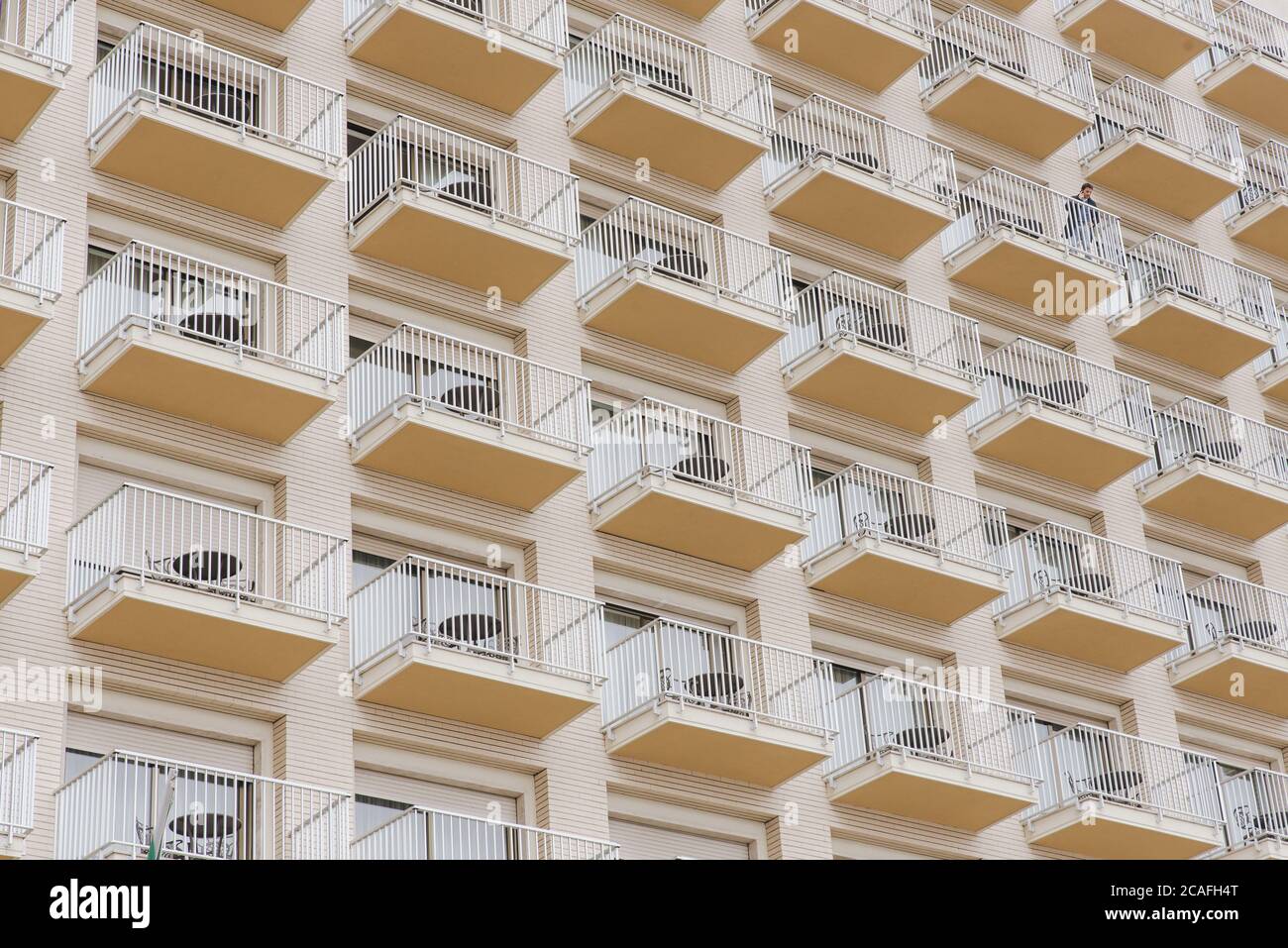 Hotel facade with balconies Stock Photo - Alamy