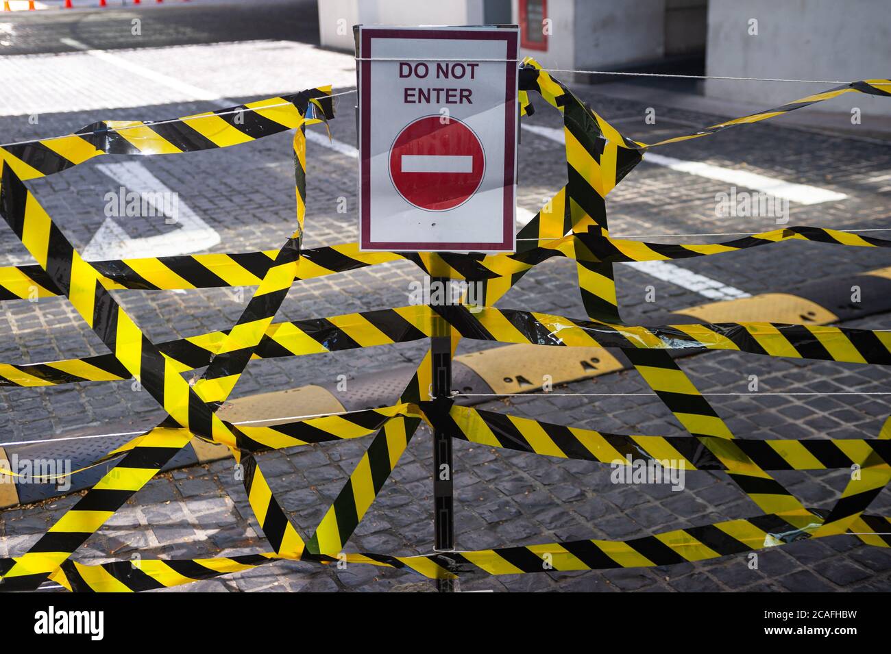 17.07.2020, Singapore, Republic of Singapore, Asia - A cordoned off ...