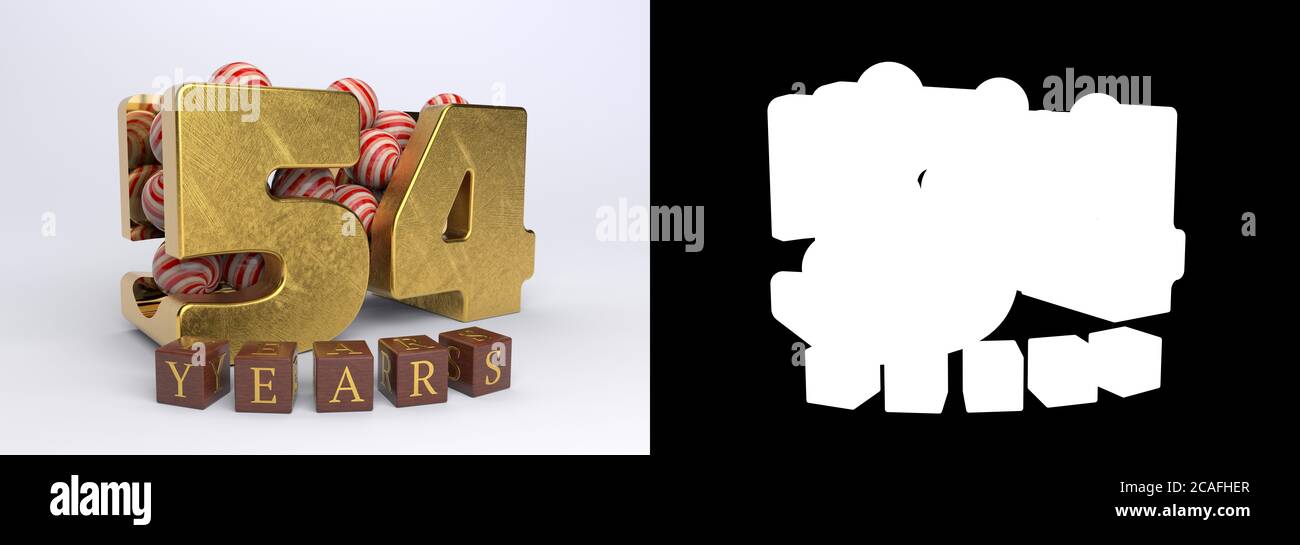 Number 54 (number fifty-four) anniversary celebration design with round ...