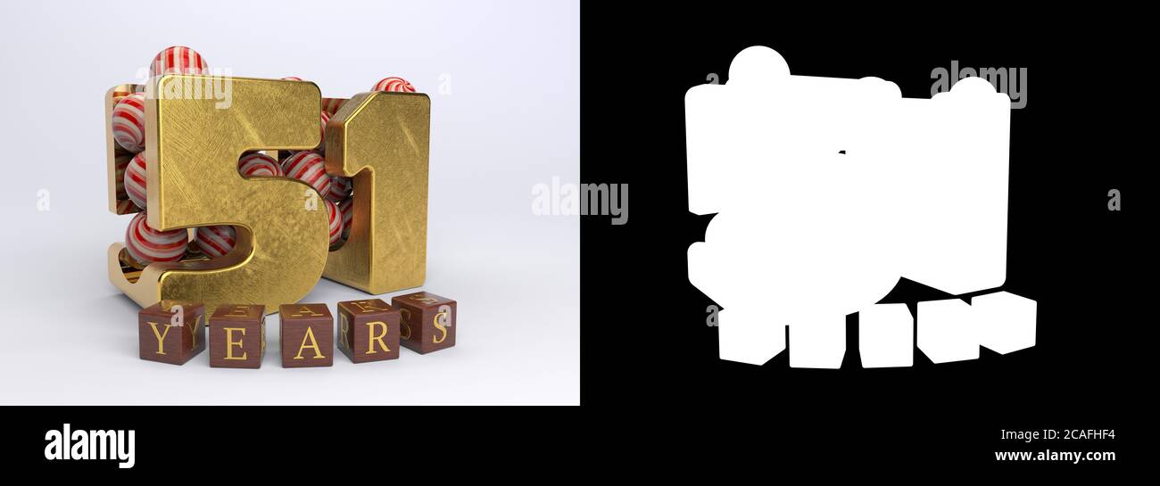 Number 51 (number fifty-one) anniversary celebration design with round ...