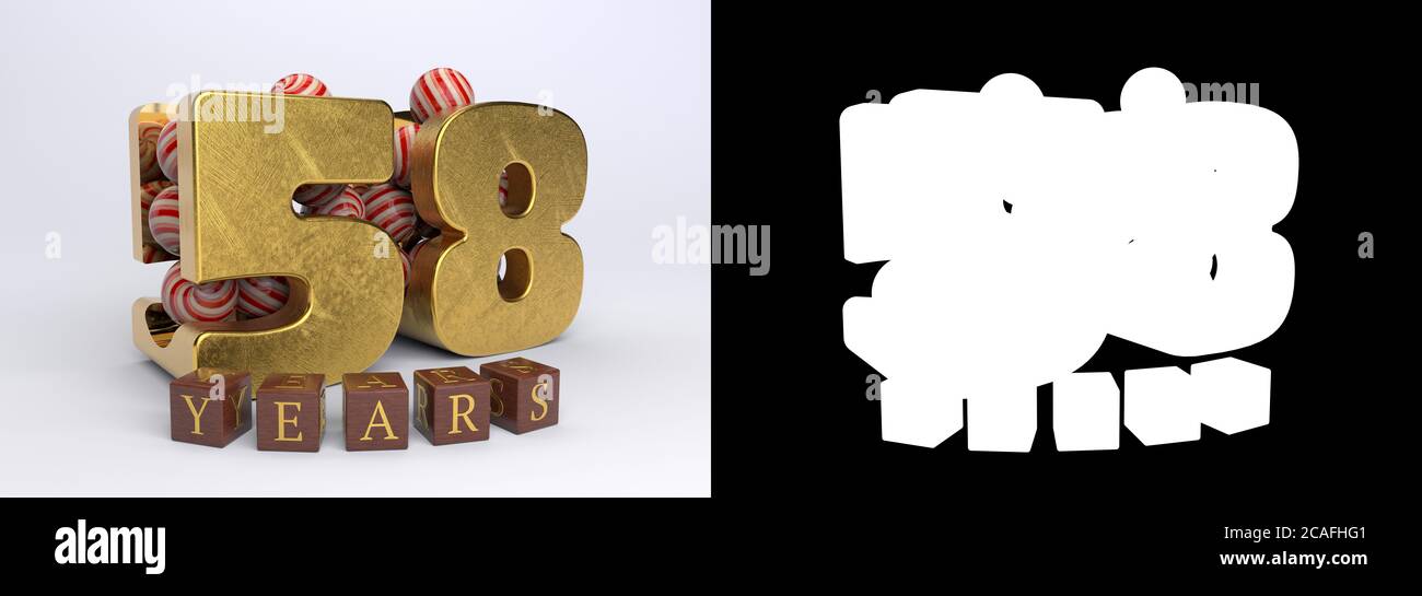 Happy birthday number 58 greeting hi-res stock photography and images ...