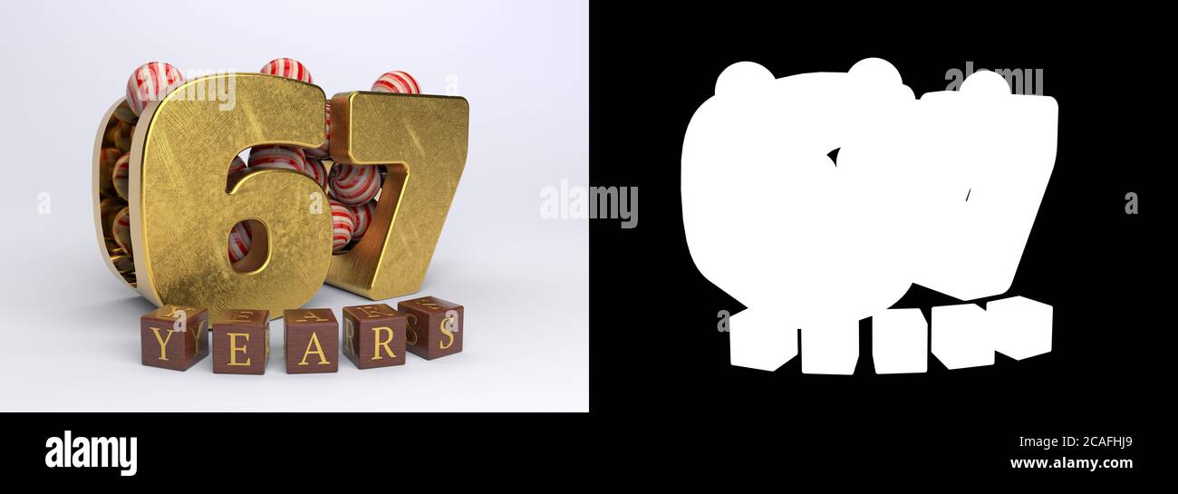 Number 67 (number sixty-seven) anniversary celebration design with ...